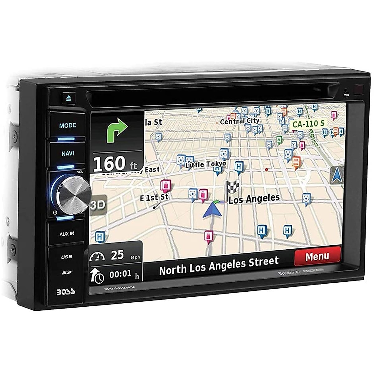 BOSS Audio Systems Elite BV960NV GPS Navigation Car Stereo Safe Driver's Bundle w/ ACAM4 Backup Camera. Bluetooth 2-DIN CD Digital Receiver, 6.2" Screen, Built-in GPS w/ Turn-by-Turn Voice Guidance