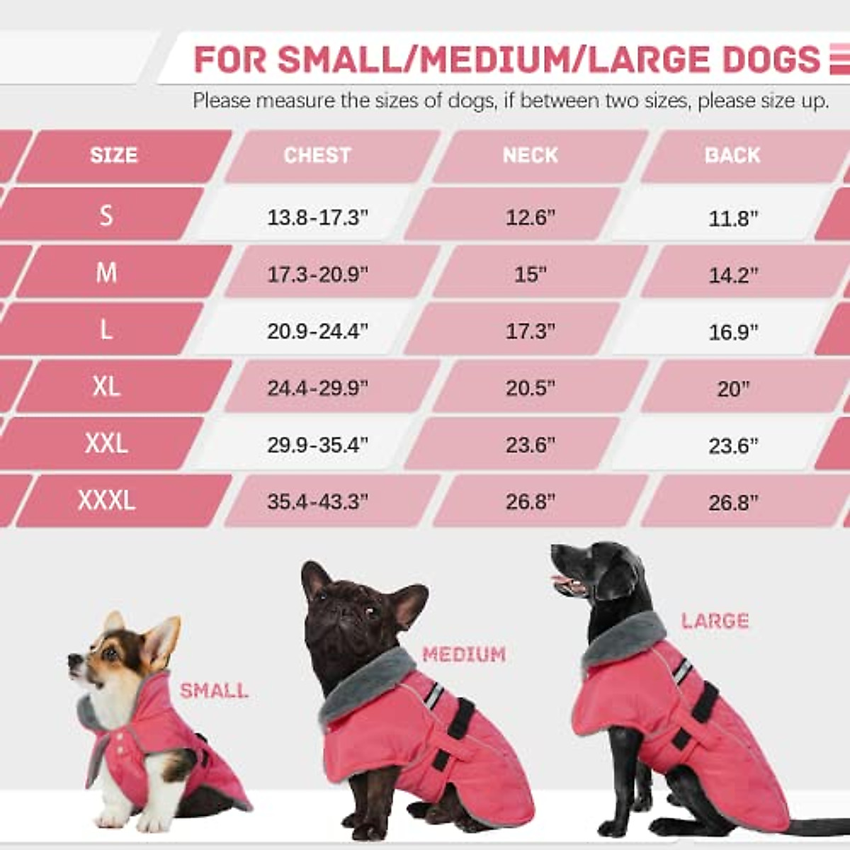 IECOii Dog Winter Clothes, Warm Dog Winter Sweater, Dog Fleece Jacket with Turtle Neck, Dog Waistcoat for Large Dogs Winter Fits for Pitbull, Border Collie, Samoyed, English Bulldogs, XL