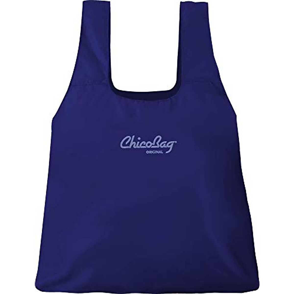 ChicoBag Original Compact Reusable Grocery Bag w/Attached Pouch and Carabiner Clip | Eco-Conscious Packable Tote | Variety 4pk - Mazarine, Aqua, Orange Peel, & Yellow (Pack of 4)