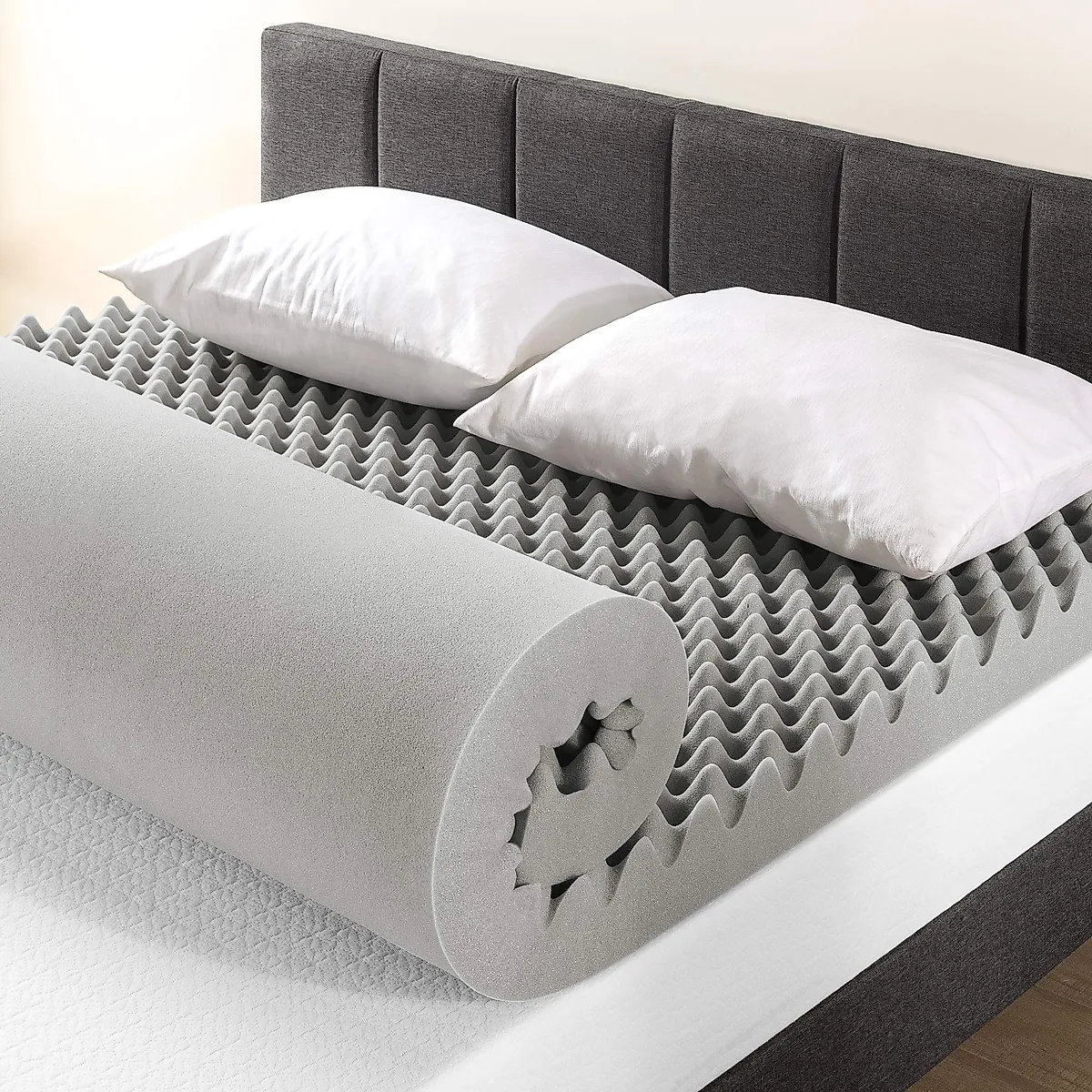 Best Price Mattress Mellow 4 Inch Egg Crate Memory Foam Mattress Topper with Infusion, Full