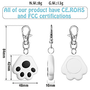 8 Pcs Smart GPS Dog Tracker Kids GPS Keychain Tracker Trackable Key Finders Cute Pet Locator Portable Tracking Devices for Kids Pets Dog Cat Collar Wallet Luggage Smart Phone