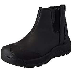 KEEN Men's Revel 4 Mid Height Polar Insulated Waterproof Chelsea Boot, Black/Black, 9.5