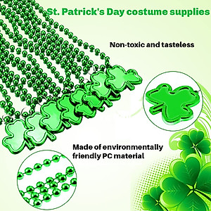 WODMAZ 24 St Patrick's Day Party Favors Set Includes Shamrock Necklaces Sunglasses, Green Bead Necklaces Shutter Glasses Accessories for St Patricks Day Party Favor Irish Great Party Supplies