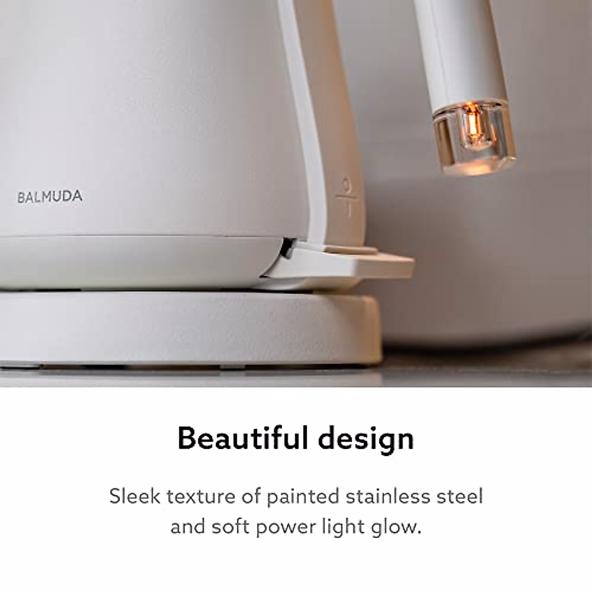 BALMUDA The Kettle | Electric Lightweight Gooseneck Kettle | Stainless Steel | 0.6L (20fl oz) Capacity | Neon Light Indicator | Perfect for Tea and Coffee | K02H-WH | White | US Version