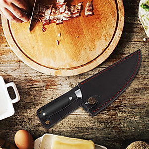 CALLARON Chef Knife Holder Leather Knife Case Covers Sleeves Knives Guard Universal Sheath Blade Guards Protector With Belt for Bread Carving Chef Cleaver Kitchen Knife