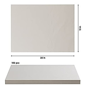 Metallic Silver Foil Sheets For Gift Wrapping 100 CT I 15 In X 20 In Silver Foil Sheets For Crafts I Plastic Wrap For Presents I Gift Bag Filler I Gift Basket Wrap I Silver Foil Wrap By Crown Display