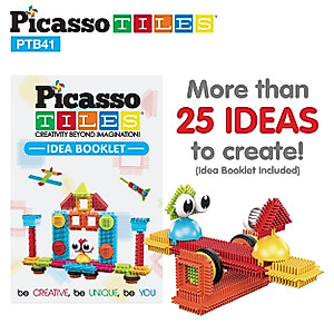 Picasso Toys 41pc Hedgehog Hedgehog Block Building Blocks Construction Toy Set w/IdeaBook Learning Playset None Magnetic STEM STEAM Educational Kit Child Brain Development Preschool Kindergarten PTB41
