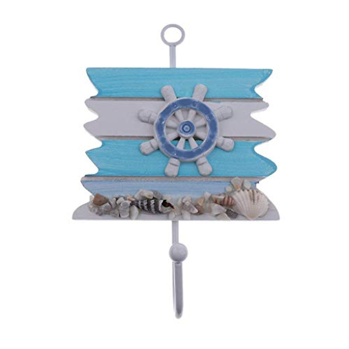 2pcs Mediterranean Style Wall Hooks Towel Hat Coat Hangers Bathroom Bedroom Clothes Coat Towel Holder Rack - Wheel + Anchor