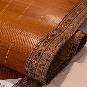 Summer Cooling Bamboo Sleeping Mat Foldable,Double-Sided Sleeping Pad Straw Mat ,Double King Size Mattress Topper Pad,Breathable Bed Sheet Air Conditioning Mat for Home Bedroom School Dormitory ( Size