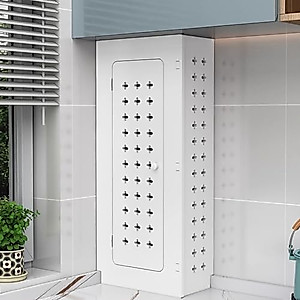 Water Heater Pipeline Blocking Plate, Gas Pipe Shielding Cover With 6 Hooks, Kitchen Pegboard Organizer Kit For Home Garage Office Bathroom, PVC Storage Display Peg Panel((W x D x H) 25x16x75CM)