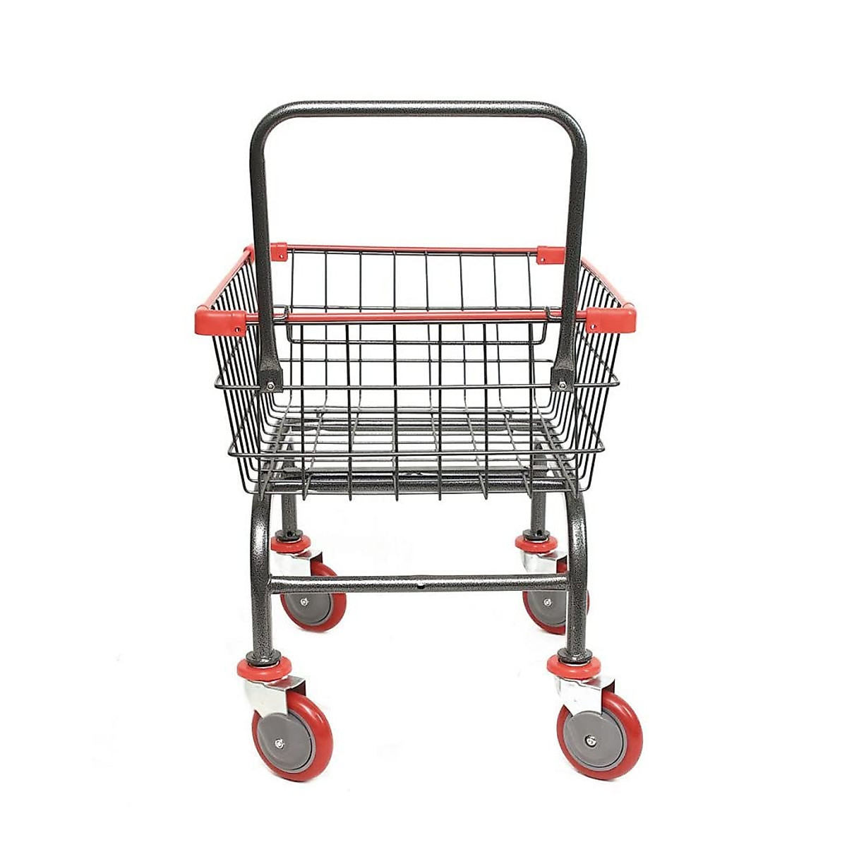 Heavy Duty Household & Commercial Charcoal Grey Cart with U- Handle (Red Trim) (Red)