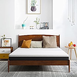 FONTOI 2 in 1 Queen Mattress, 6 inch Memory Foam Mattress, Medium Firm Bed Mattress with Cover, Pressure Relieving Mattress for Kid/Adult (White)