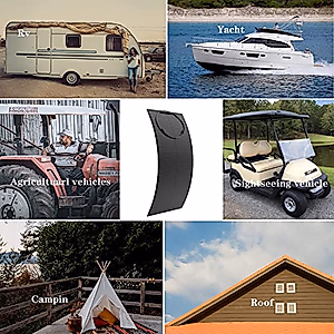 Alrska Flexible Solar Panel 2pcs 100W 12V/24V Monocrystalline - 200 Watt 12 Volt Semi-Flex Bendable Mono Solar Panel Charger Off-Grid for Marine RV Trailer Boat Cabin Van Car Uneven Surfaces