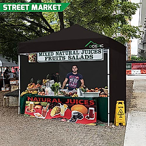 Acepic Instant Canopy Tent Sidewalls for 10x10 Pop Up Canopy 210D Waterproof,3 Piece Sidewall, Black(3PCS Sidewall Only, Canopy Tent NOT Included)