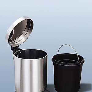 3 L Household Pedal Operated Covered Stainless Steel Mini Trash Can with Removable Inner Bucket, Closable Lid, Foot Pedal for Kitchen Bathroom Kitchen Office