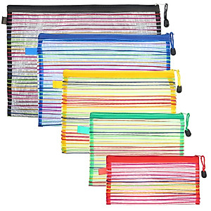 HESTYA 10 Pcs Mesh Bags with Zipper Cosmetics Mesh Toiletry Bags Travel Small Zipper Pouch Multipurpose Travel Organizer for Offices Supplies Accessories