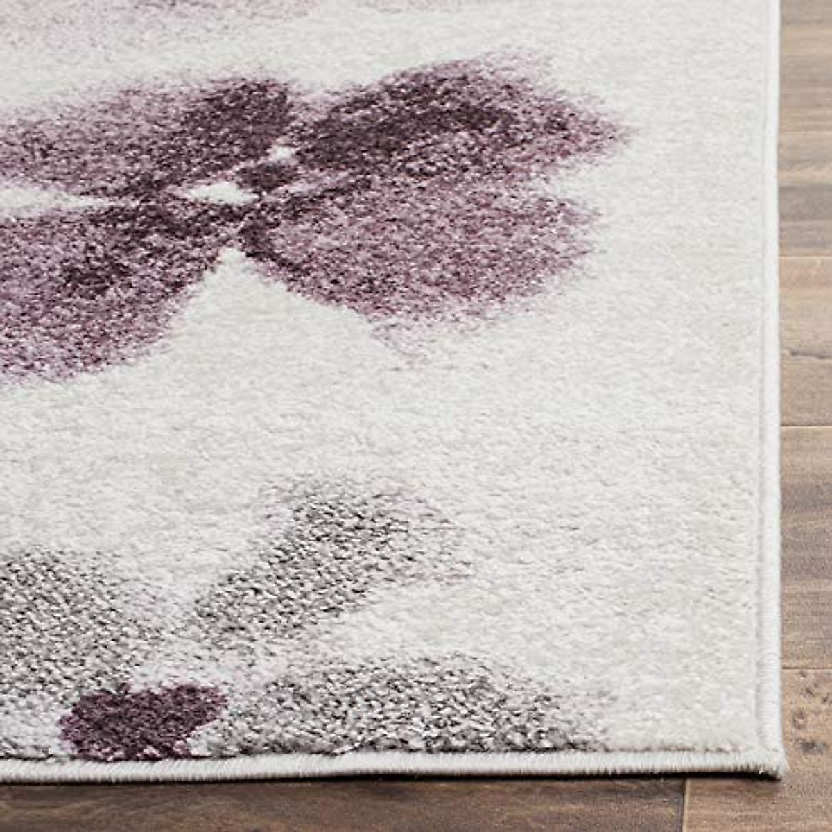 SAFAVIEH Adirondack Collection 4' x 6' Ivory / Purple ADR123L Floral Watercolor Non-Shedding Living Room Bedroom Accent Rug
