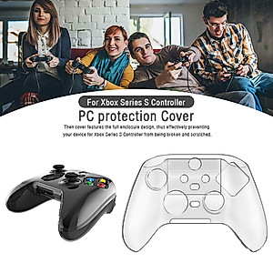Hard Protective Case for Xbox Series S Controller, Xbox Console Transparent Skin Housing Clear Crystal Case, Controller Protective Cover Handle Shell, for Xbox Series X / S Controller