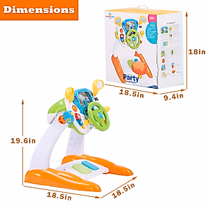 COLOR TREE Kids Toy Steering Wheel Pretend Play Ride on Car - Toddlers Simulate Driving Toys with Lights and Sounds - for Boys and Girls