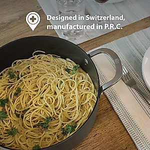 Swiss Diamond Hard Anodized Induction Compatible Stockpot/Dutch Oven with Lid - Dishwasher and Oven Safe, 8 Quart Nonstick Pan