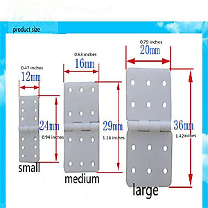 skrnrhrery Nylon Hinges, 3 Sizes are Available Suitable for RC Airplane Model Airplane Parts Fixed Wing Model Airplane Square Loose-Leaf 16-Pack (Medium 0.63×1.14 inches)