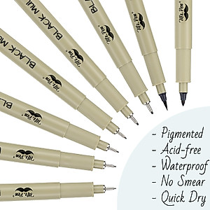 Mr. Pen- Drawing Pens, Black Multiliner, 8 Pack, Anime Pens, Sketch Pens, Micro Pen, Drawing Pens for Artists, Fineliner Pens, Art Pens, Inking Pens, Line Art Pens, Bible Journaling Pens, Fine Point