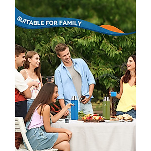 Classic Vacuum Insulated Wide Mouth Flask Bottle, BPA-Free 18/8 Stainless Steel Insulated Beverage Bottle for Cold & Hot Thermos, Keeps Liquid Hot 12hrs or Cold for Up to 24 Hours