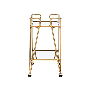 Linon Gina Mid-Century Bar Cart, Gold
