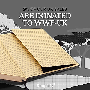 Dingbats* Wildlife Lined Writing Journal Notebook A5 - Vegan Leather Hardcover - Ideal for Work, Travel - Pocket, Elastic Closure, & Bookmark