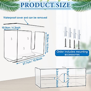 Potchen Acrylic Paper Towel Dispenser Bathroom Holder Multifold Wall Mount with Lid Clear Guest Napkin for Toilet Kitchen Z Fold, C Fold or Multi Towels (4 Pcs)