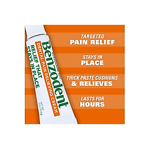 Benzodent Dental Pain Relieving Cream Topical Anesthetic, No Artificial Color & Flavors