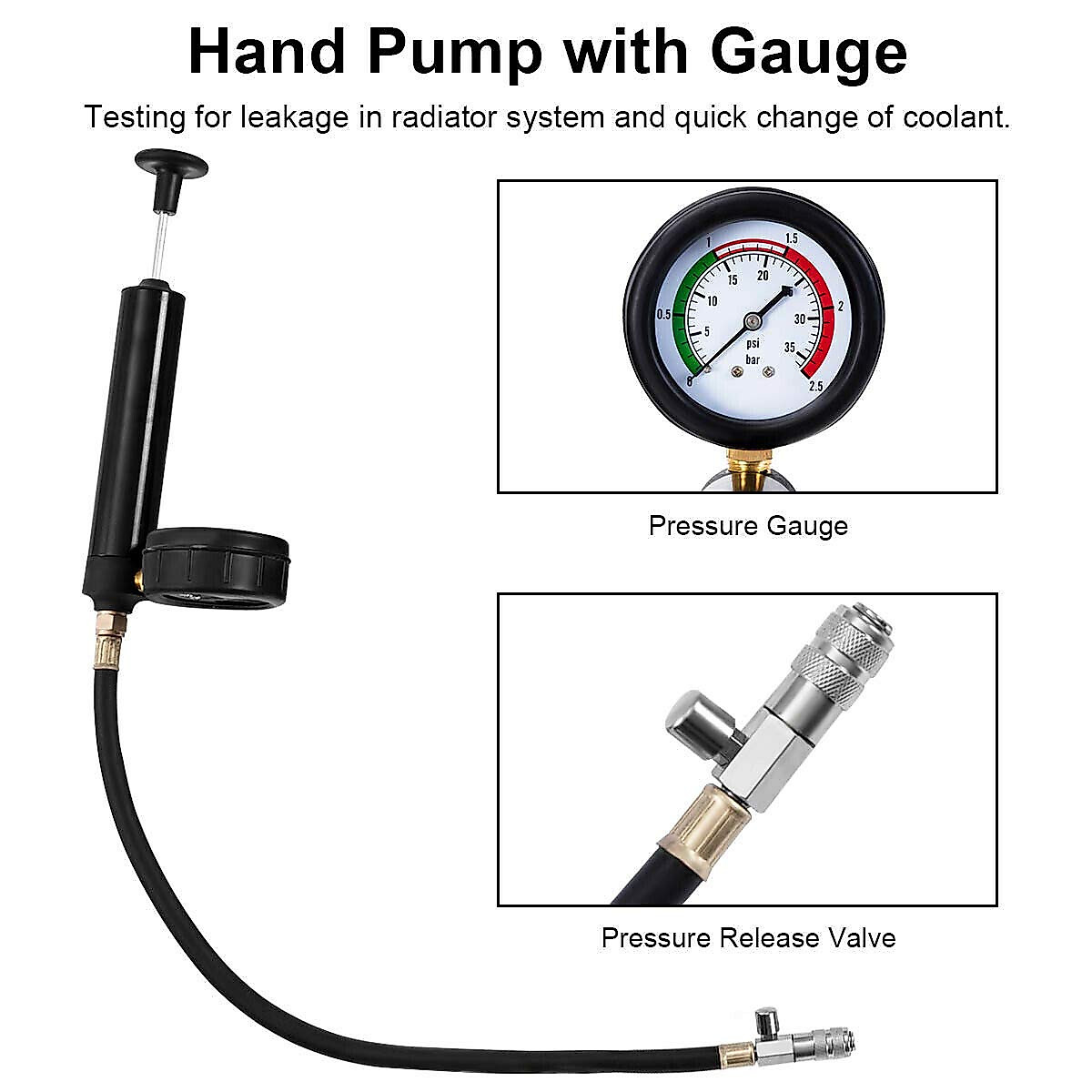 Goplus 28-Piece Universal Radiator Pressure Tester, Vacuum Type Cooling System Tool Kit w/Carrying Case (Blue Case)