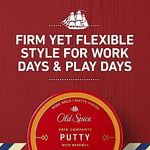 Old Spice Hair Styling Putty for Men, High Hold Matte Finish, 2.22 Oz Each, Twin Pack, NEW Formula