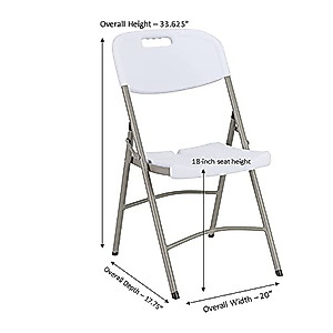 Norwood Commercial Furniture Blow-Molded Plastic Folding Chairs for Indoor/Outdoor Events, Commercial Event Chairs with 400-lb. Weight Capacity, Set of 4, White
