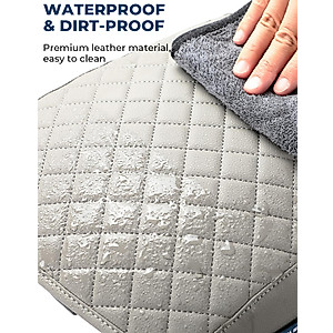 ISSYAUTO Center Console Cover Compatible with 2009-2015 Pilot, Leather Armrest lid Cover Arm Rest Covering for Car, Well-Make Durable Middle Console Cover Armrest Box Protective Cover, Gray