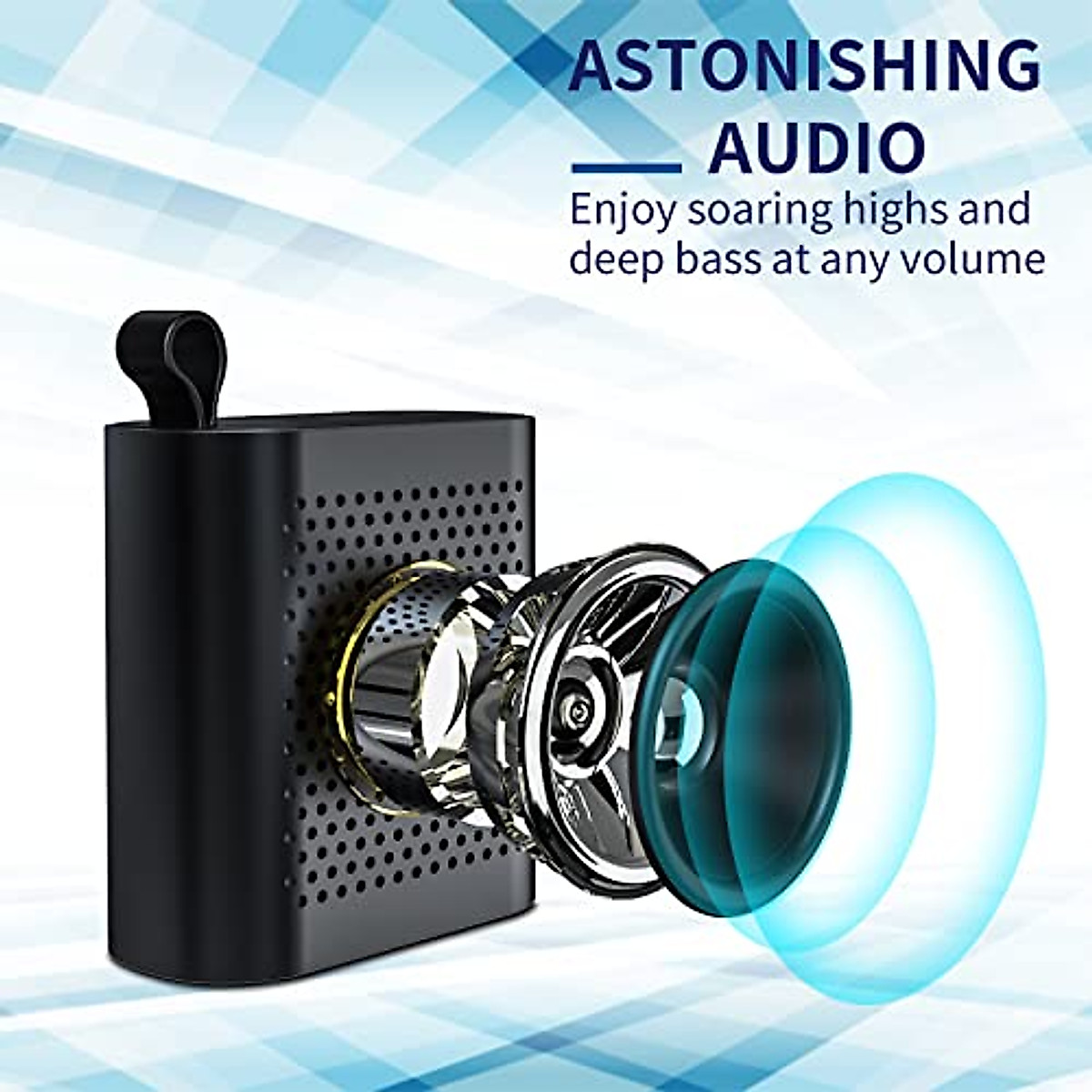 Aitogca Mini Bluetooth Speaker Portable Wireless, Stereo with Bass, Built-in Microphone, Hands-Free Calling, Perfect Travel Music Player, Support TWS, TF Play, for iPhone, iPad, iMac