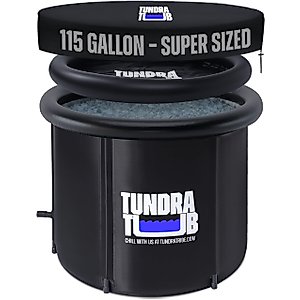 TUNDRA TUB XL Cold Plunge - 115 Gallon Ice Bath for Athletes & Recovery | Cold Therapy Pod includes Cover, Travel Bag, Ice Pack, Pump, Thermometer & Beanie | Recover & Boost Energy | USA Based (TTXL1)