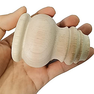 Jaswass 3 Inch Wooden Furniture Legs Sofa Replacement Legs Unfinished Bun feet for Armchair Cabinet Chair Dresser Home DIY Projects 4 Pcs