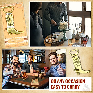 12 Pcs Cowboy Boot Bottle Openers Metal Boot Bottle Openers Stainless Steel Bottle Openers for Wedding Birthday Anniversary, Bronze