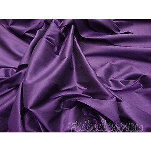 Plum Shantung Dupioni Faux Silk Fabric Per Yard