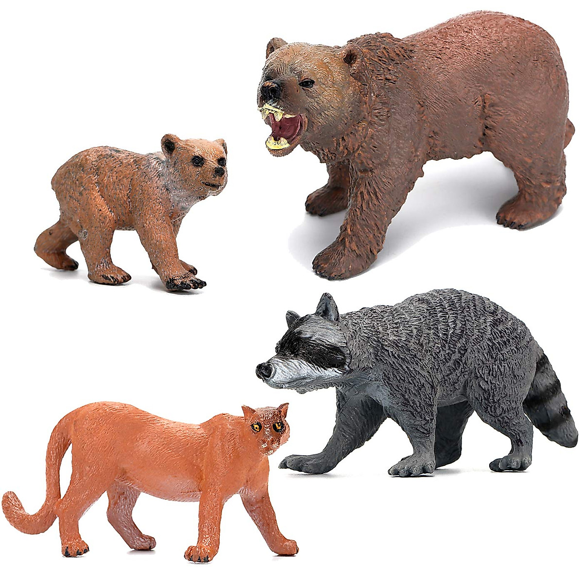 Forest Animals Figurines Toys, 10PCS Realistic Plastic Wild Woodland Animals Figures Playset, Cake Toppers Birthday Gift for Kids Children Toddlers