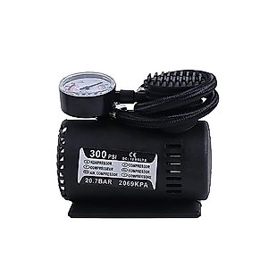 12V Portable Compressor Tire Inflator with Mechanical Pressure Gauge,with 3 Nozzle Adapters,Inflator for Car Tires, Motorcycle, Bike, Basketball, Other Types of inflatables Easy to A761