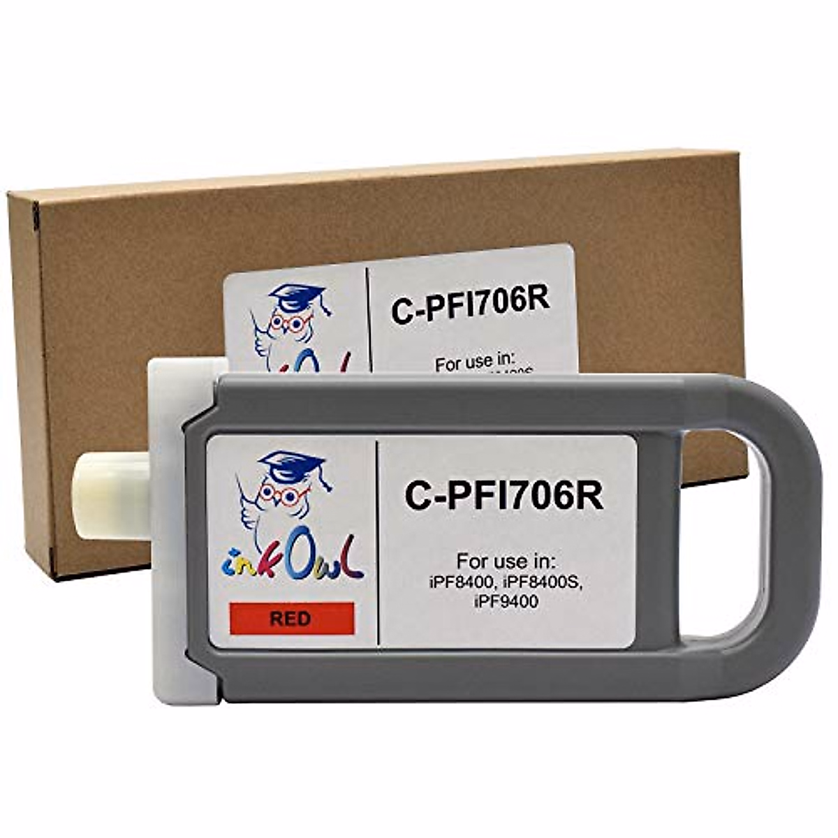 InkOwl Compatible Ink Cartridge Replacement for Canon PFI-706R (700ml, Red) for iPF8400, iPF8400SE, iPF9400 Printers
