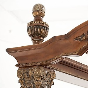 Michael Amini Villa Valencia Cal. King Wood Canopy Bed - Classic Chestnut