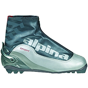 Alpina SCL Sport Series Cross-Country Nordic Classic Ski Boots, Silver/Charcoal, 36