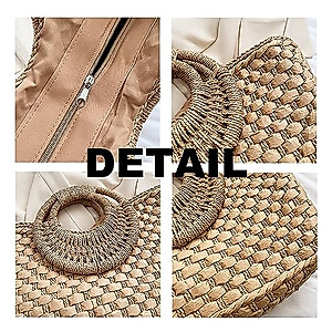 ZPHXD Chic Beach Bags And Straw Tote Bags Luxury Handbags For Women's Vacation Boho Beach Summer Clutch