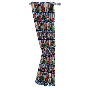 Jay Franco Marvel Avengers Team 84" inch Drapes 4 Piece Set - Beautiful Room Décor & Easy Set up - Window Curtains Include 2 Panels & 2 Tiebacks (Official Marvel Product)