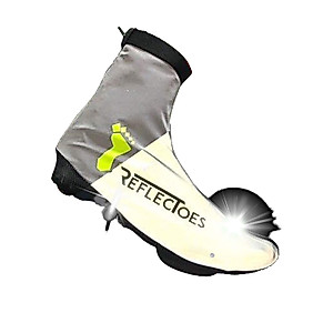 ReflecToes Reflective Winter Cycling Shoe Covers - Waterproof, Windproof Overshoes, Rear Velcro & BioMotion Technology - for Men & Women(XL)