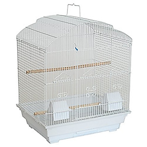YML A5804 3/8" Bar Spacing Shall Top Small Bird Cage, White, 18" x 14"