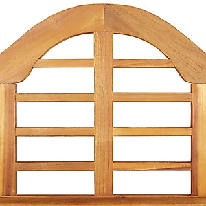 Tidyard Patio Bench, Acacia Wood Park Bench with Armrest and Backrest, Wooden Outdoor Bench Chair for Garden Entryway Yard Porch Backyard 49.2 x 22 x 34.4 in